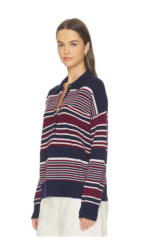 Good American The Oversized Rugby Sweater In Multi