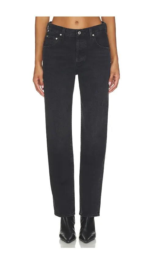 Citizens Of Humanity 90s French High Rise Straight In Black - Andreas