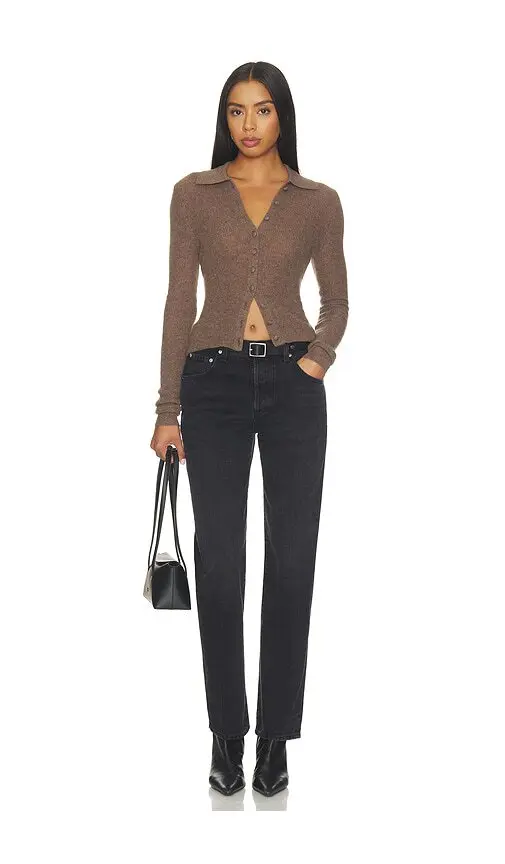 Citizens Of Humanity Paloma Cardigan Sweater In Brown - Mushroom