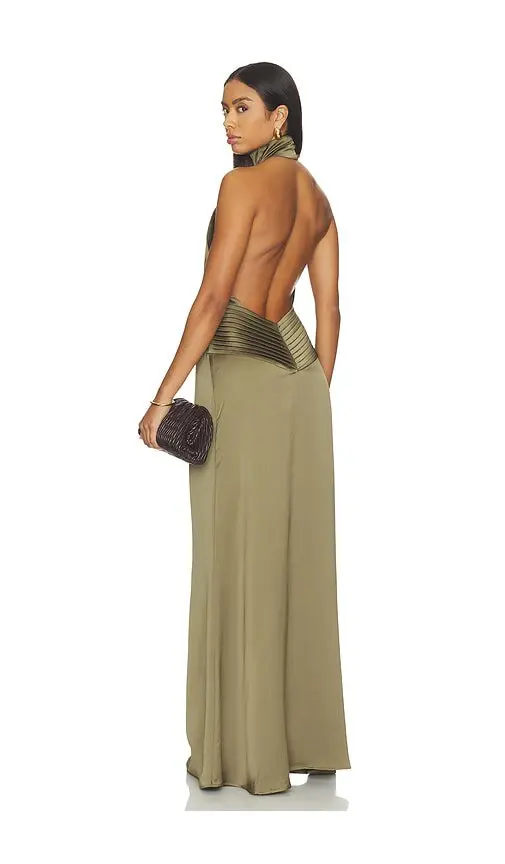 CASONA La Comprometida Dress In Olive