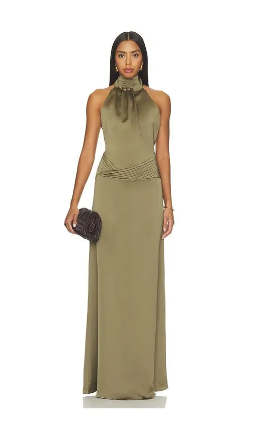 CASONA La Comprometida Dress In Olive