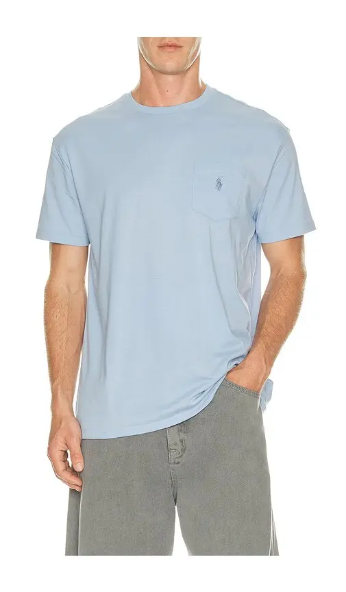 Polo Ralph Lauren Short Sleeve Crewneck Pocket T-shirt In Blue - Chambray Blue