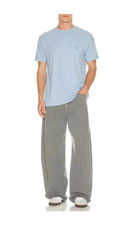 Polo Ralph Lauren Short Sleeve Crewneck Pocket T-shirt In Blue - Chambray Blue