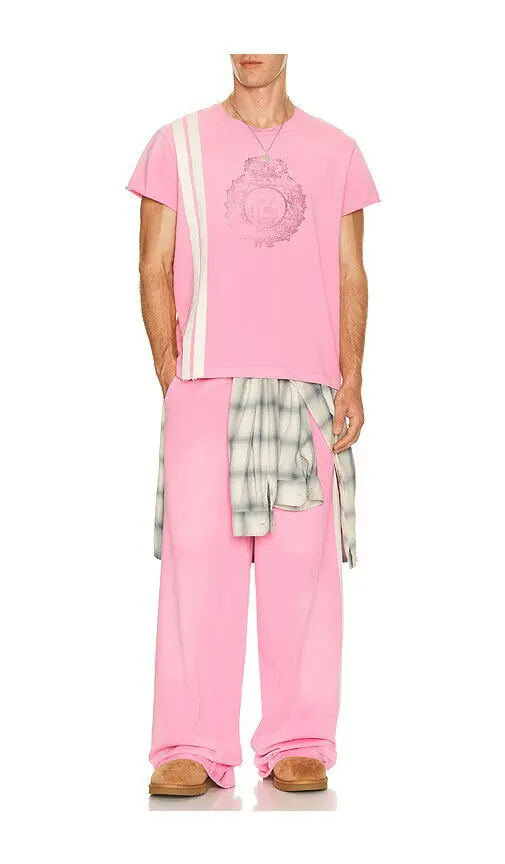 424 Stripped Ripped Sweatpants In Pink