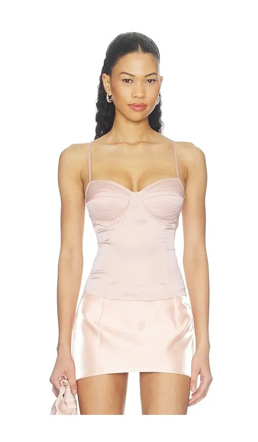 Courtney Zheng Satin Bullet Bra Top