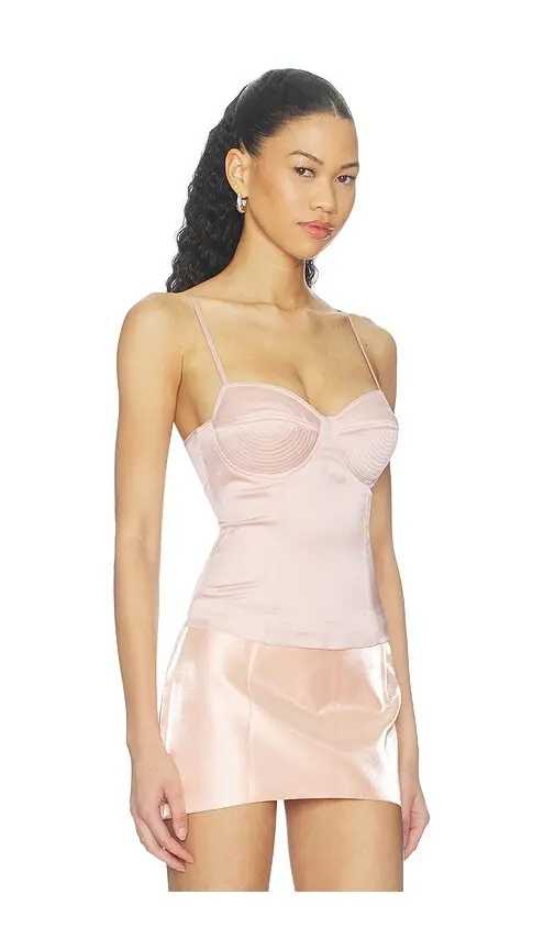 Courtney Zheng Satin Bullet Bra Top