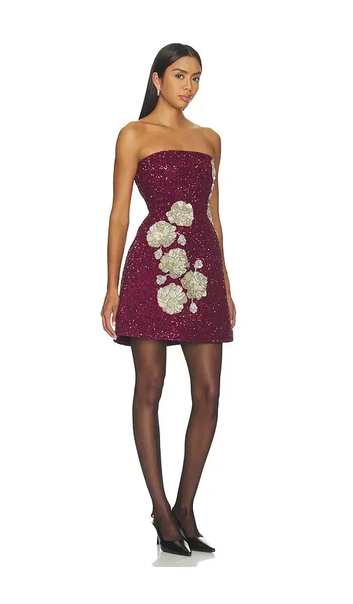 LA FUORI Midnight Rosette Dress In Red