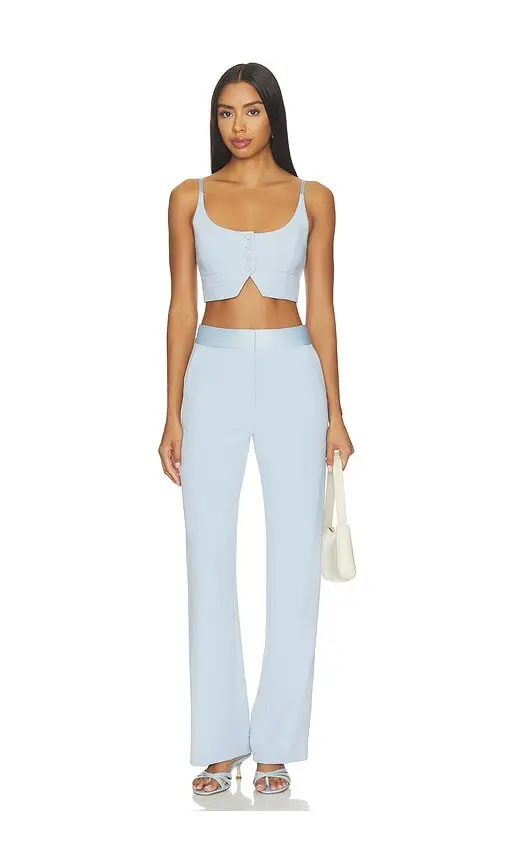 FLEUR DU MAL Tuxedo Crop Vest In Blue
