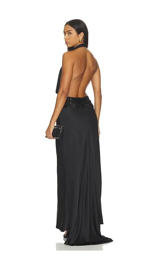 RUNAWAY THE LABEL Marcella Deep Plunge Maxi Dress