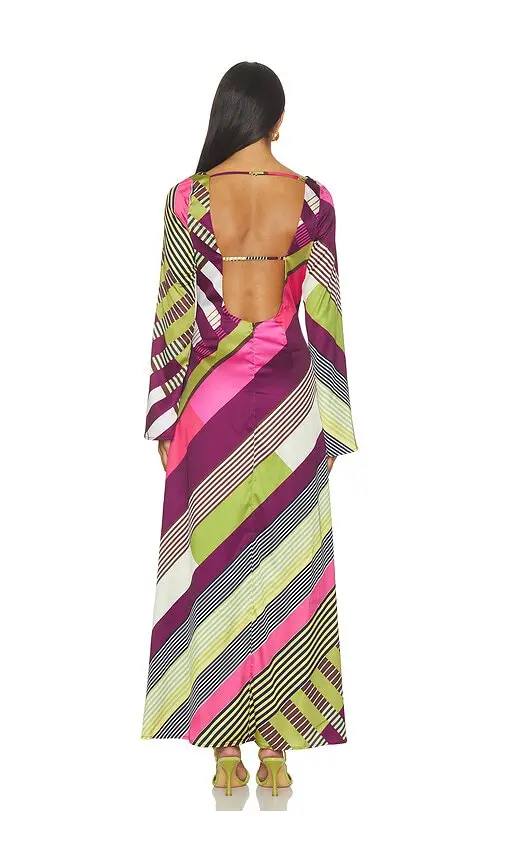 SEVEN WONDERS Montie Sleeved Maxi Dress In Multi