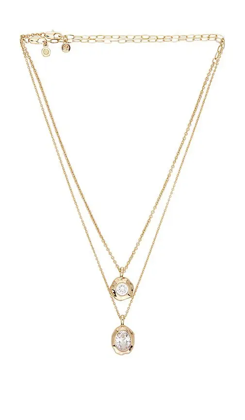 Ettika Bezel-set Crystal Pendant Necklace In Metallic