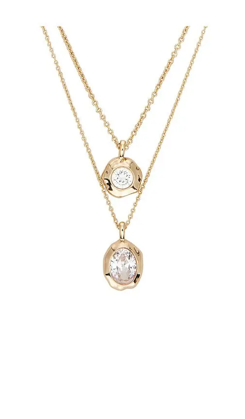 Ettika Bezel-set Crystal Pendant Necklace In Metallic