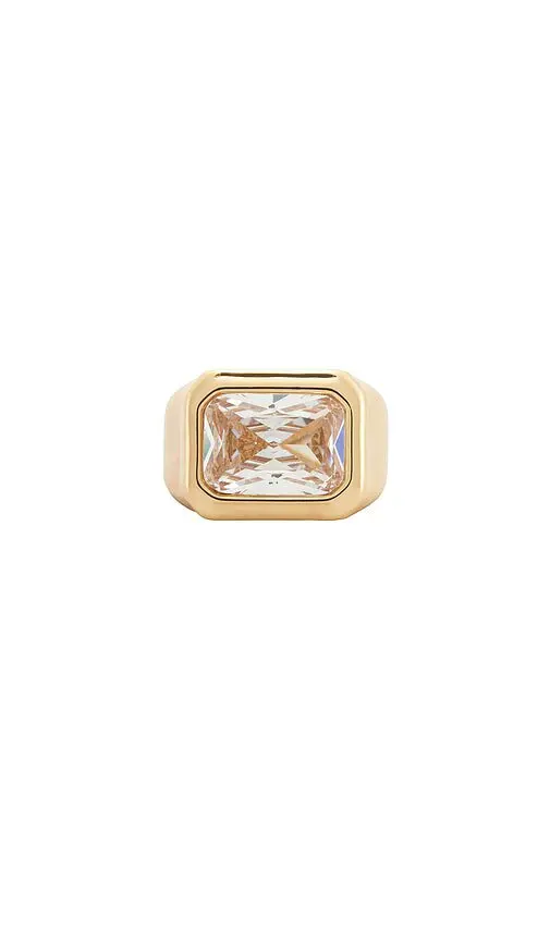 Ettika Crystal Signet Ring In Metallic