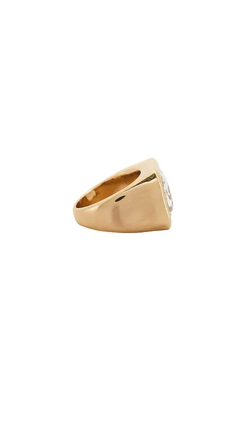 Ettika Crystal Signet Ring In Metallic