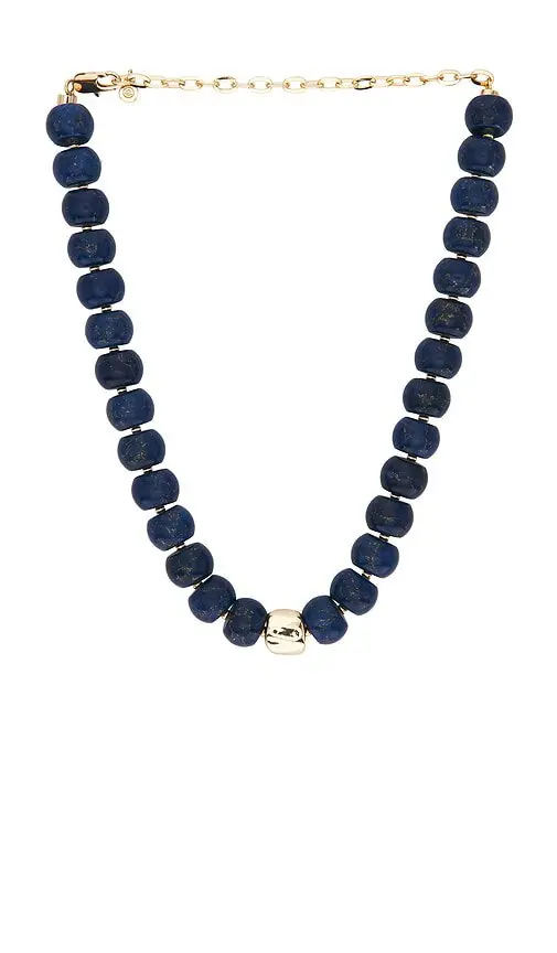 Ettika Power Bead Statement Necklace In Lapis In Blue - Gold