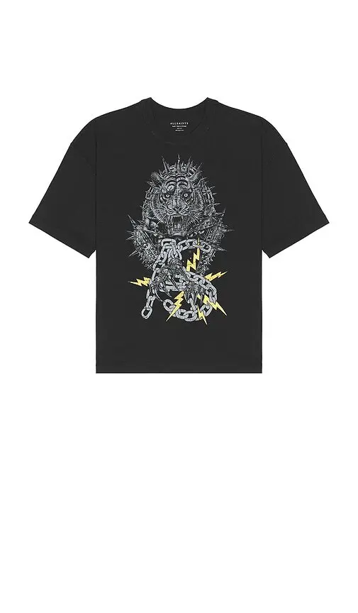 ALLSAINTS Iron Tiger Short Sleeve Tee In Black