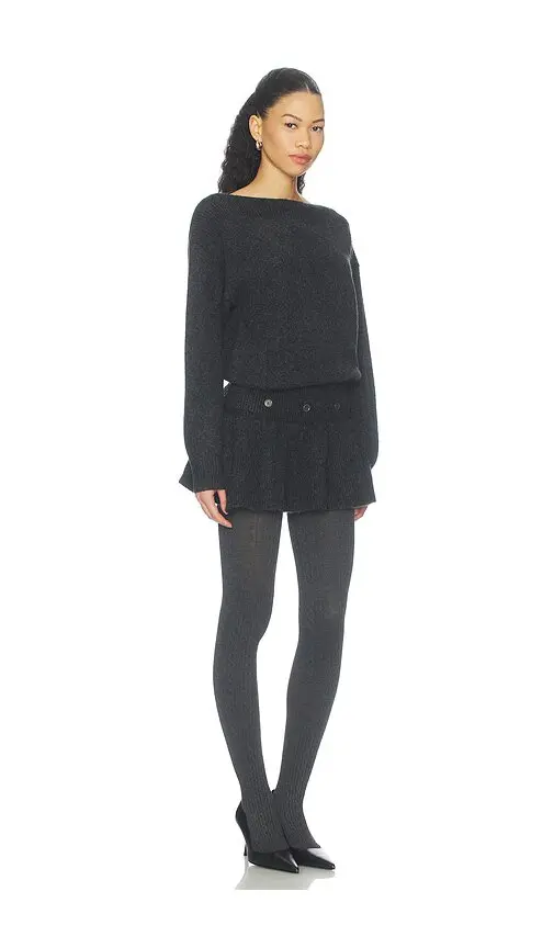 Source Unknown Corinth Peplum Sweater In Grey