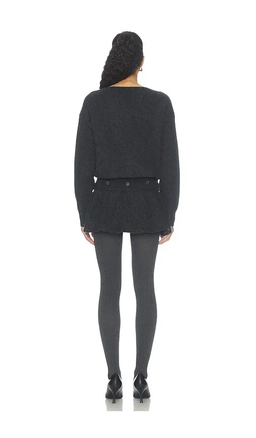 Source Unknown Corinth Peplum Sweater In Grey