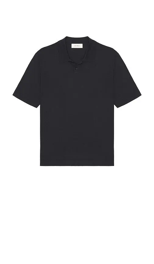 LISA YANG Keir Sweater Short Sleeve Polo In Blue