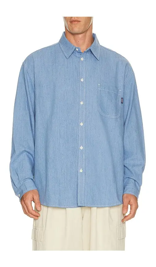 KAPPY DESIGN Relaxed Chambray Shirt In Blue