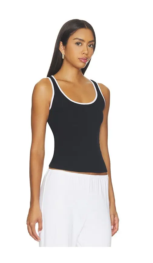 Donni. The Baby Rib Racerback Tank In Black & White