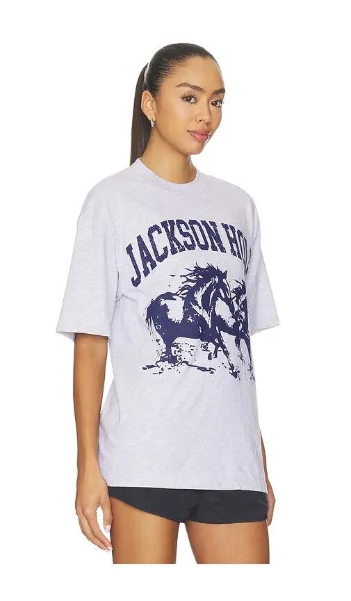 DIAMOND CROSS RANCH Blue Horses Tee In Grey - Ash Grey