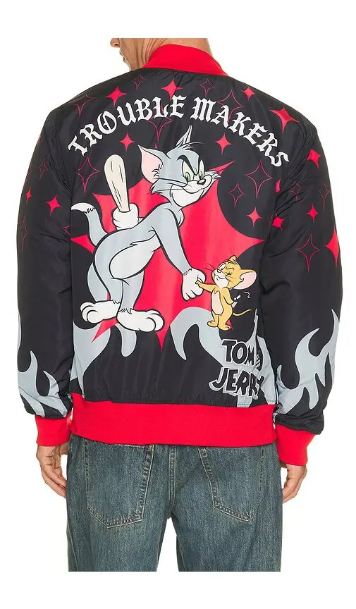 REASON Tom & Jerry Varsity Jacket - Black