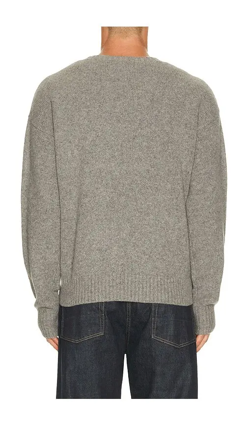 Polo Ralph Lauren Wool Blend Novelty Heritage Bear Crewneck Sweater In Grey