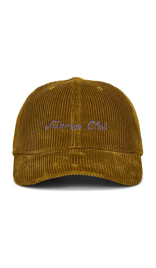 KAPPY DESIGN Corduroy Sunrise Club Cap In Green - Olive