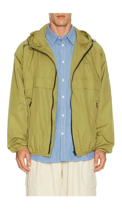 KAPPY DESIGN Nylon Sun Guard Windbreaker In Green - Olive