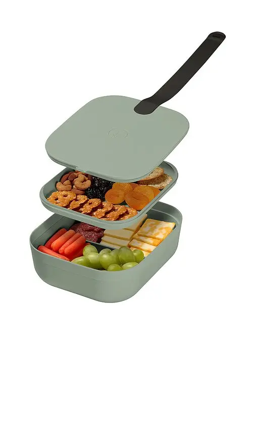 W & P Plastic Bento Box In Green