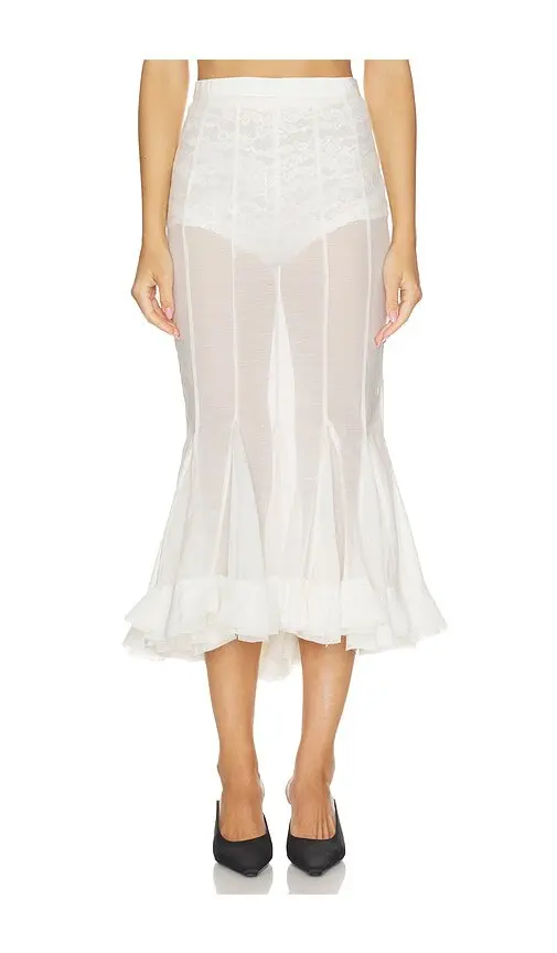 V. CHAPMAN X Kristopher Brock Zapillo Skirt & Short In White - Eggshell