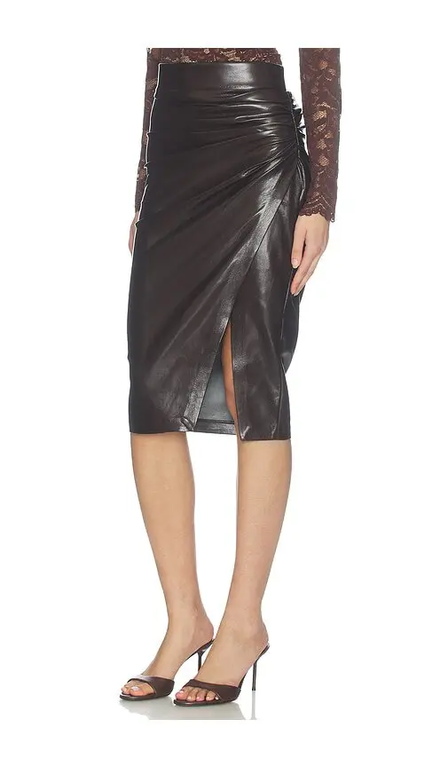 Generation Love Gina Faux Leather Skirt In Brown