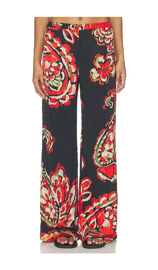 Amanda Uprichard Mariko Pants In Black - Kiara Print