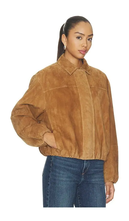 Joe's Jeans The Bella Suede Bomber Jacket In Tan