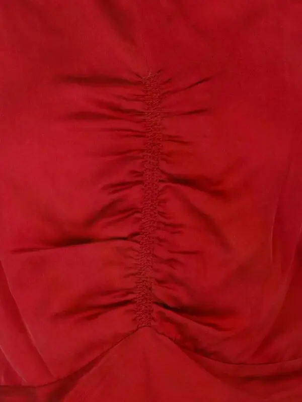 Isabel Marant Étoile Lemila Ruched Silk Midi Dress - Red