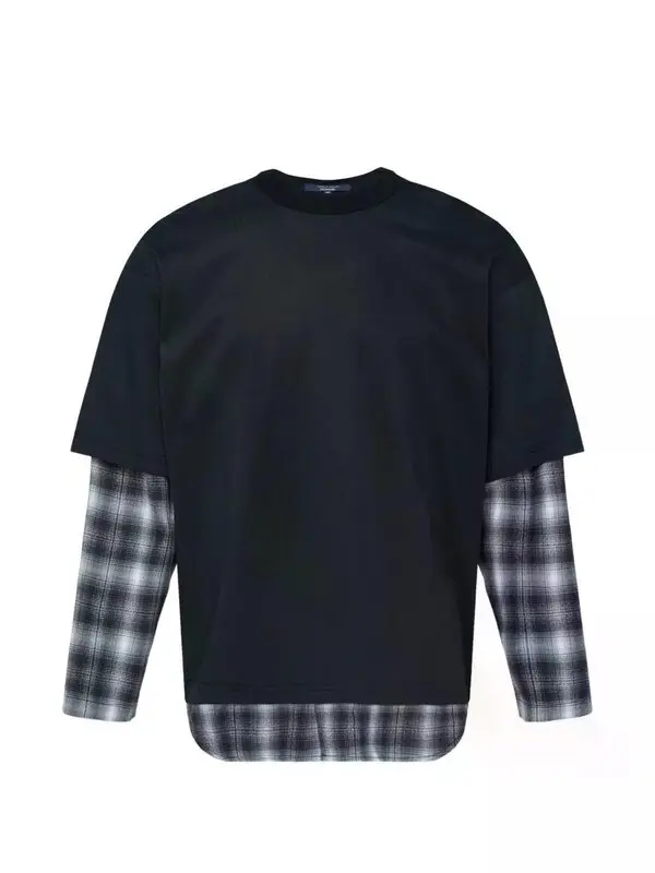 Comme Des Garçons Layered Check-pattern T-shirt - Black