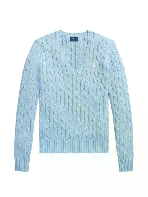 Polo Ralph Lauren Cable-knit V-neck Sweater - Blue
