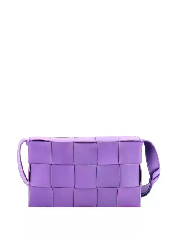 Bottega Veneta Cassette Maxi Intrecciato Leather Crossbody Bag - Purple