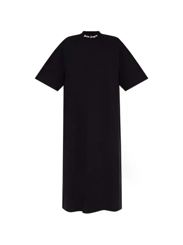 Palm Angels Logo-print High-neck Midi Dress