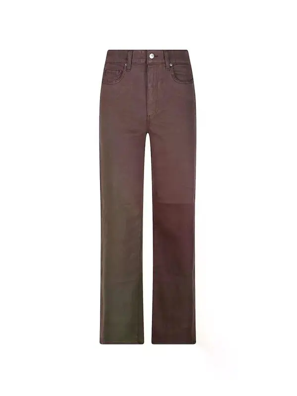 Paige Coated High-rise Jeans - Brown