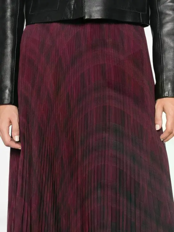 Ermanno Scervino Plissé-effect Patterned Midi Skirt