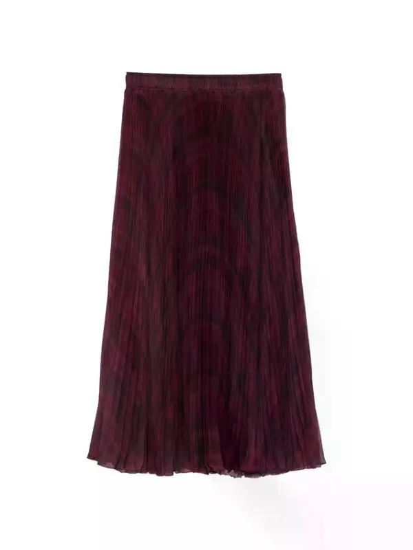 Ermanno Scervino Plissé-effect Patterned Midi Skirt
