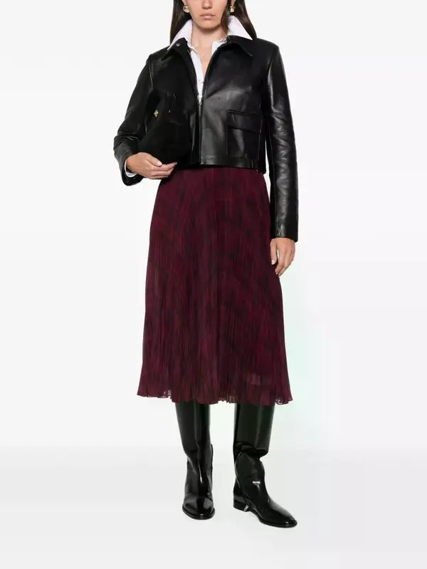 Ermanno Scervino Plissé-effect Patterned Midi Skirt