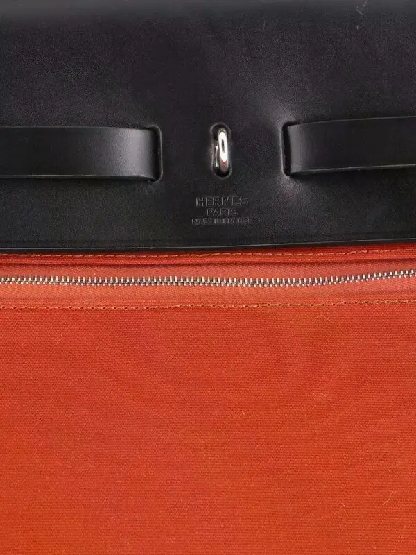Hermès Herbag Zip Leather And Toile 39 Satchel - Brown