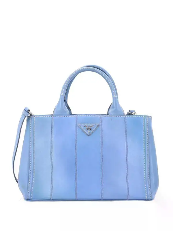 Prada Garden Soft Calf Medium Tote Bag - Blue
