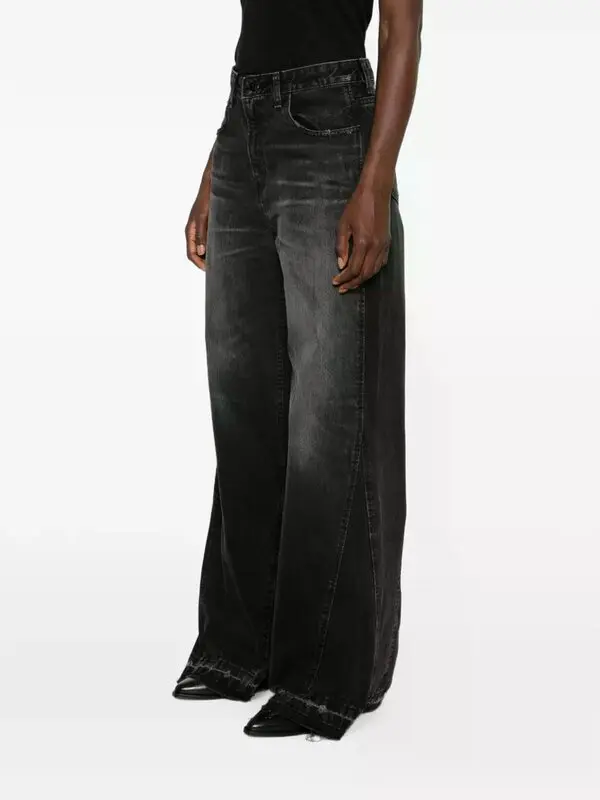 LOIS Skater Flare Distressed Flared Jeans
