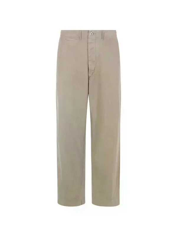 A.PRESSE Cotton Gabardine Trousers - Neutrals