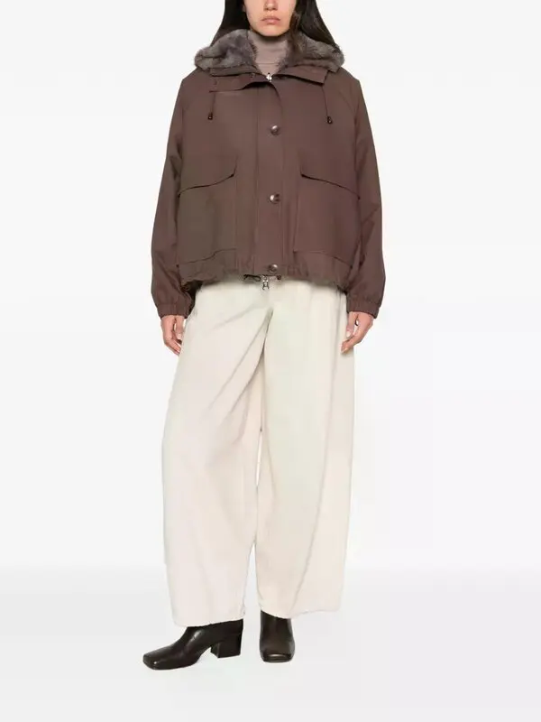 VALENTINI 1972 Faux-fur-trim Hooded Coat - Brown
