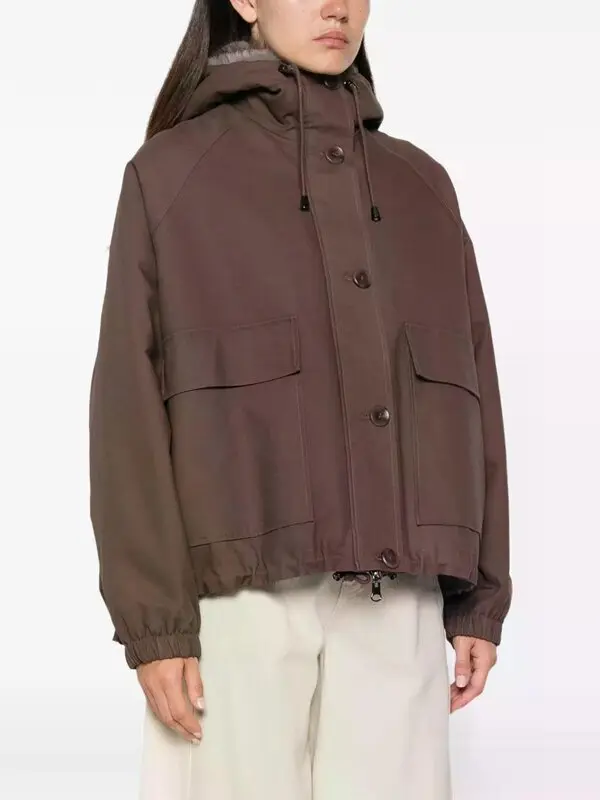 VALENTINI 1972 Faux-fur-trim Hooded Coat - Brown